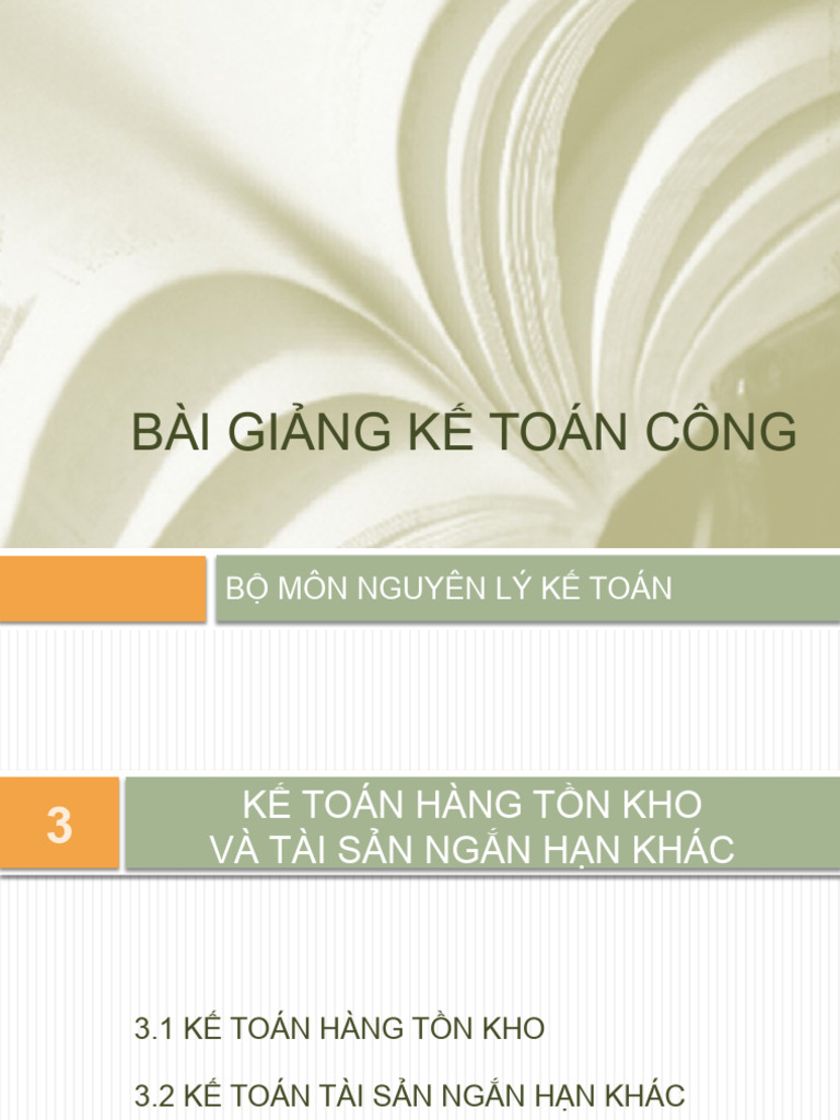 Chương 3 - Kế Toán HTK Và TSNH Khác - Final | PDF