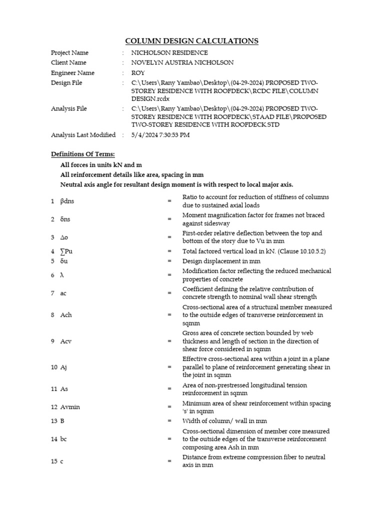 Column Design | PDF | Beam (Structure) | Bending