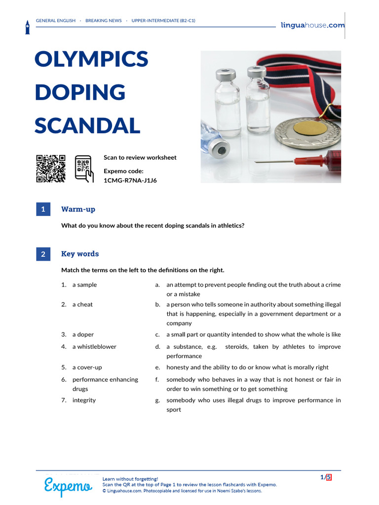 Olympics Doping Scandal British English Teacher | PDF | Doping In Sport ...