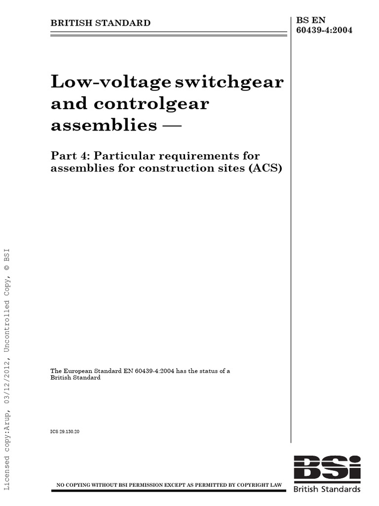 Low-Voltage Switchgear and Controlgear Assemblies | PDF | Regulation ...