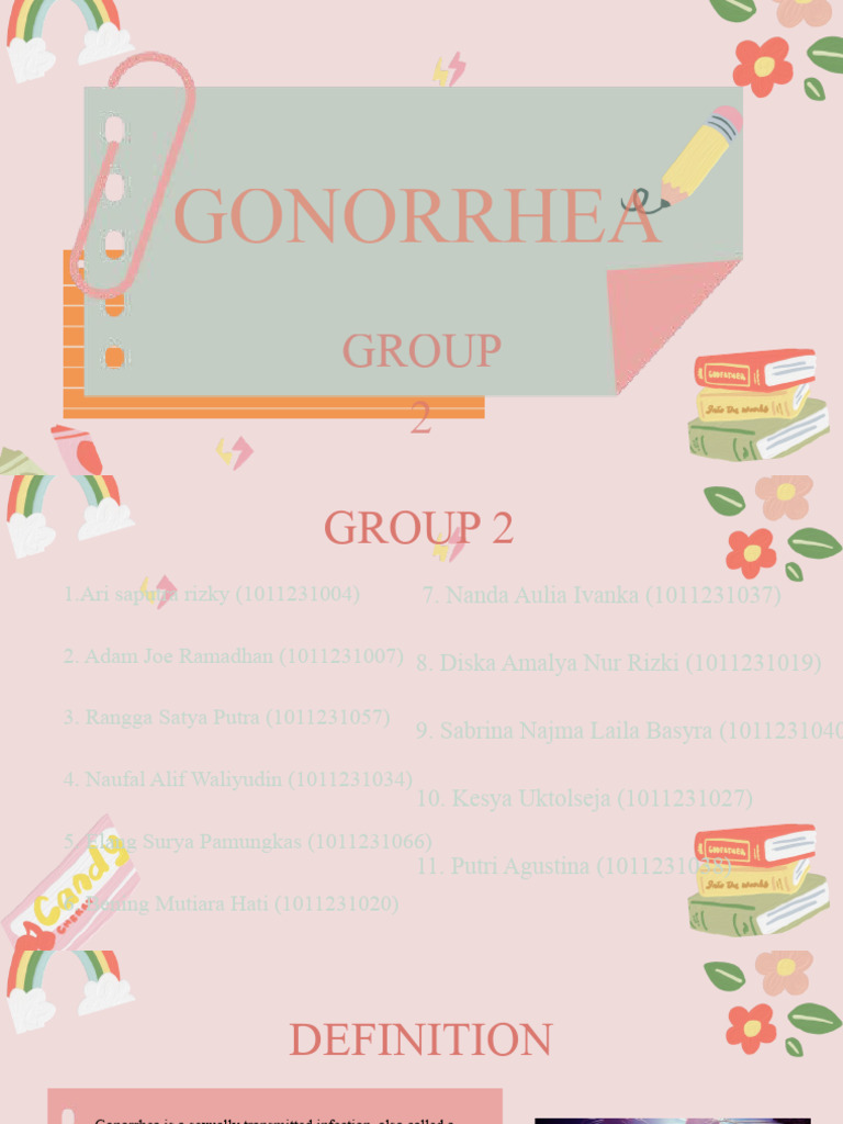 Gonorrhea (Group 2) | PDF | Sexually Transmitted Infection | Health Sciences