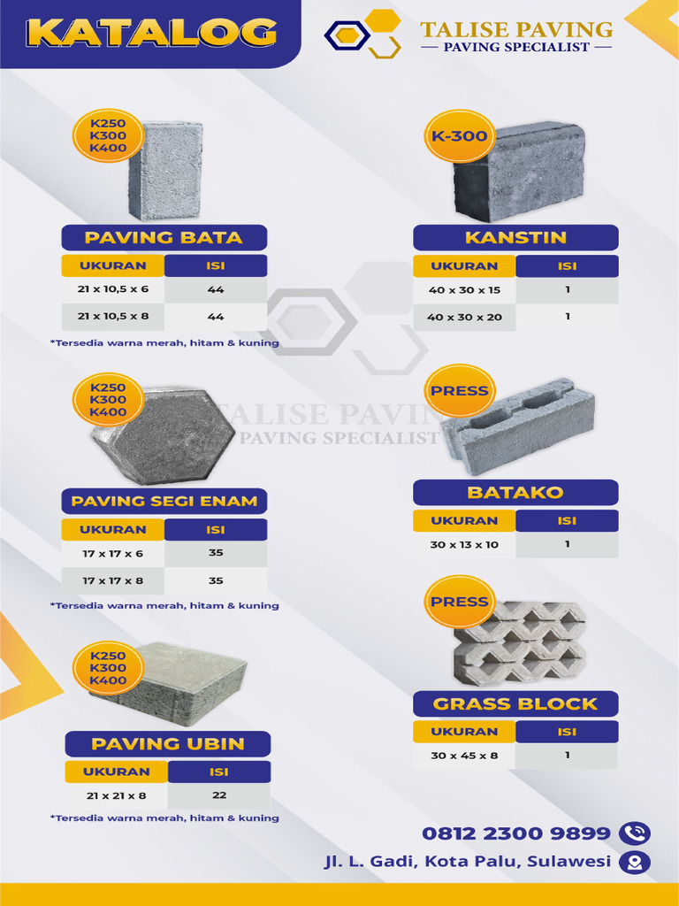 Pricelist Talise Paving | PDF