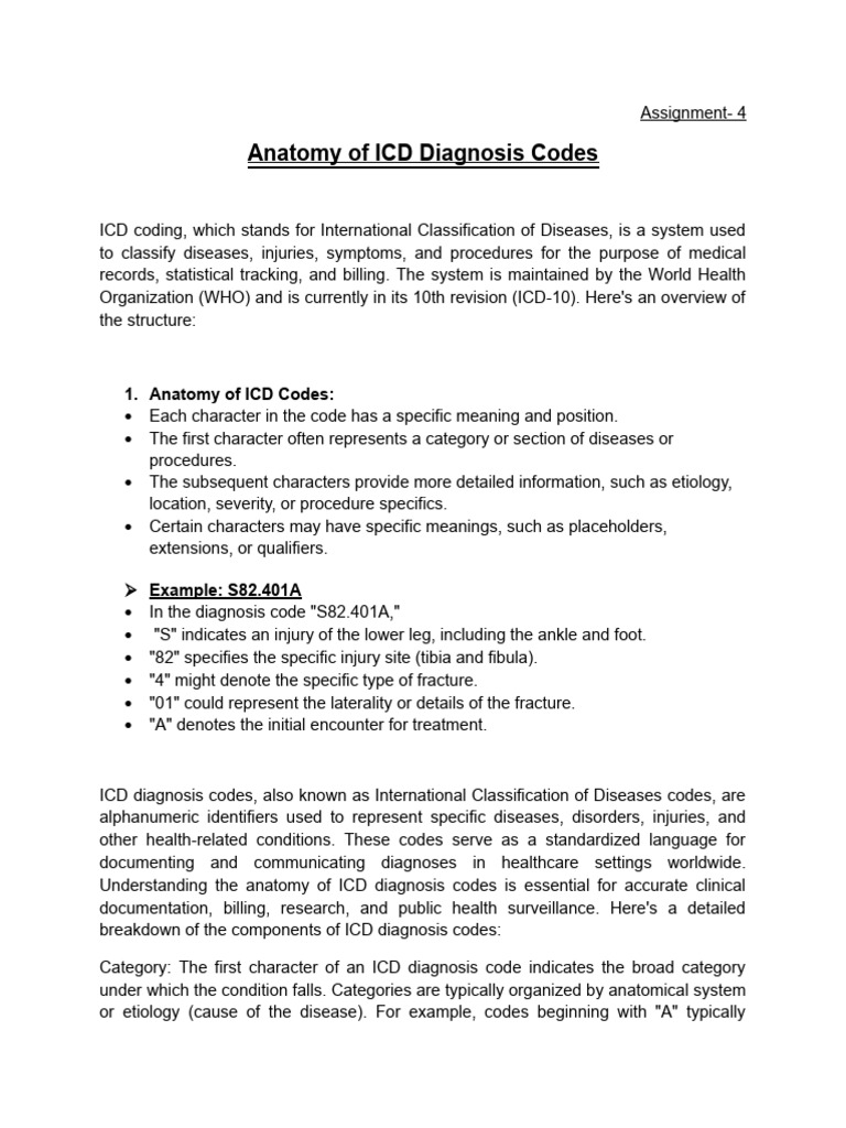 Anatomy of ICD Diagnosis Codes Explained | PDF | Medical Diagnosis ...