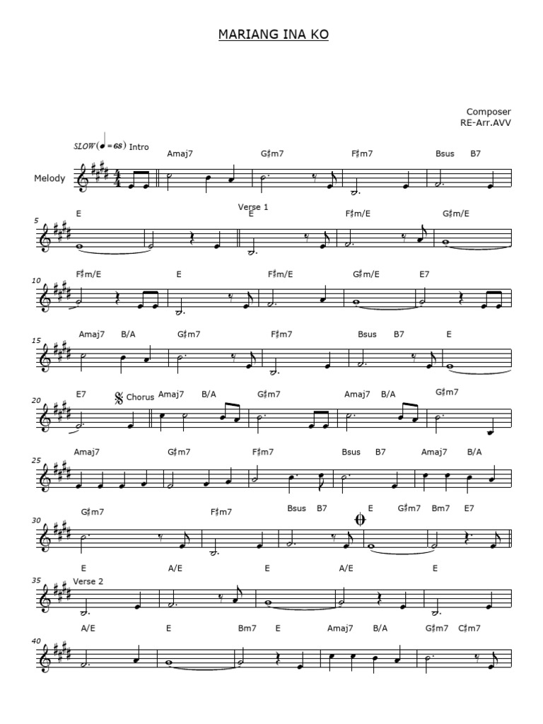 Mariang Ina Ko | PDF | Popular Music | Musical Forms