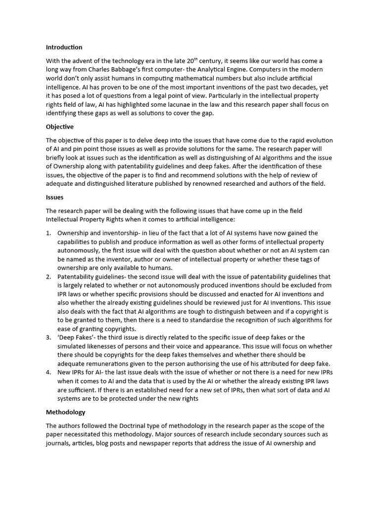 IPR | PDF | Artificial Intelligence | Intelligence (AI) & Semantics