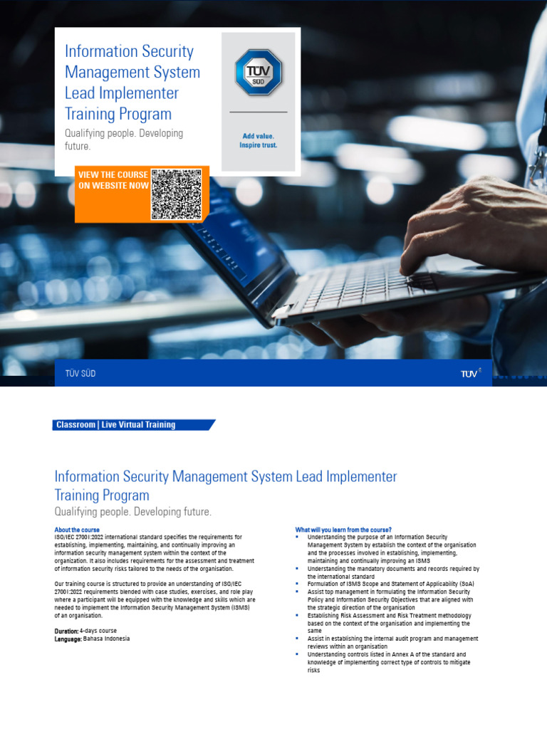ISO 27001 Lead Implementer Training Course Detail | PDF | Information ...