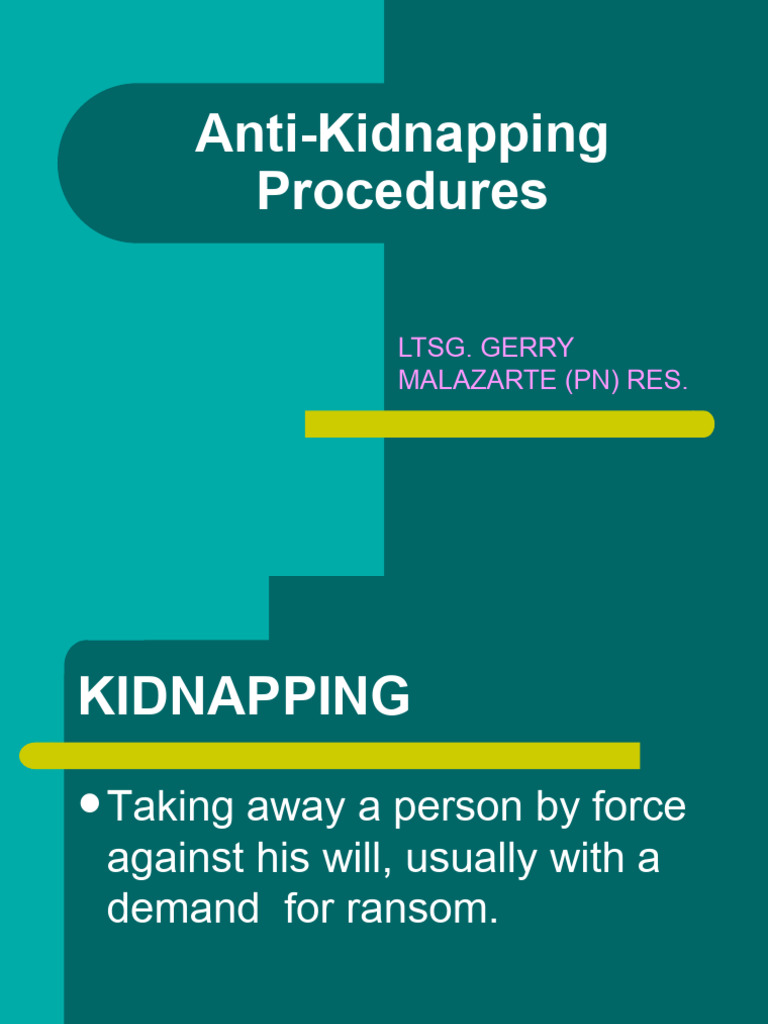 Anti-Kidnapping Procedures | PDF