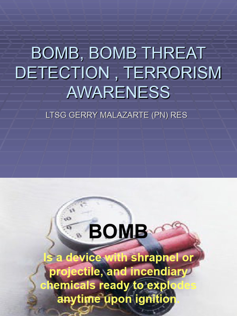 Bomb, Bomb Threat Detection, Terrorism Awareness | PDF