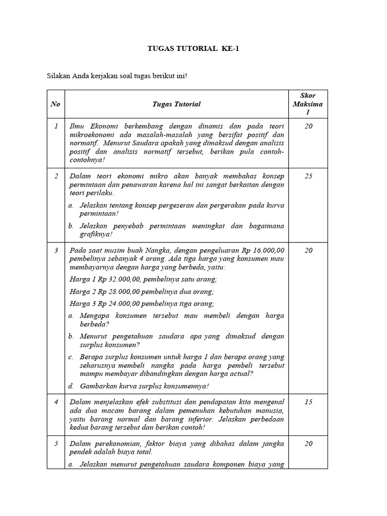 Tugas Tutorial 1 Mikro | PDF