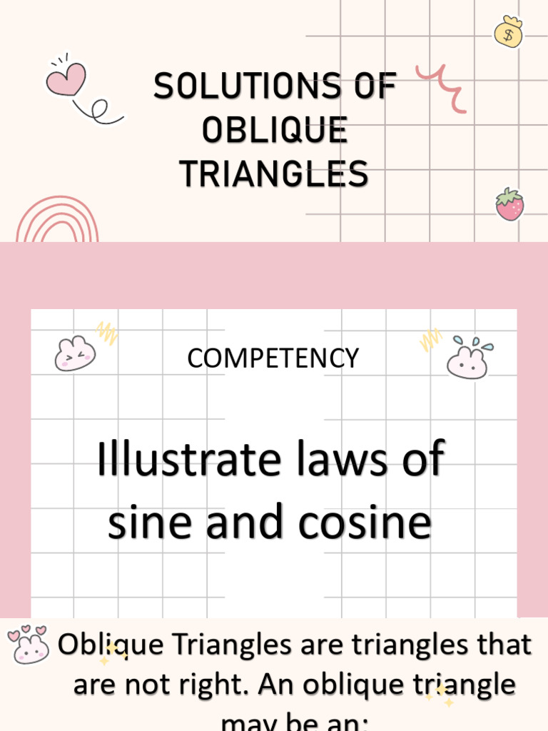 Solving Oblique Triangles Guide | PDF