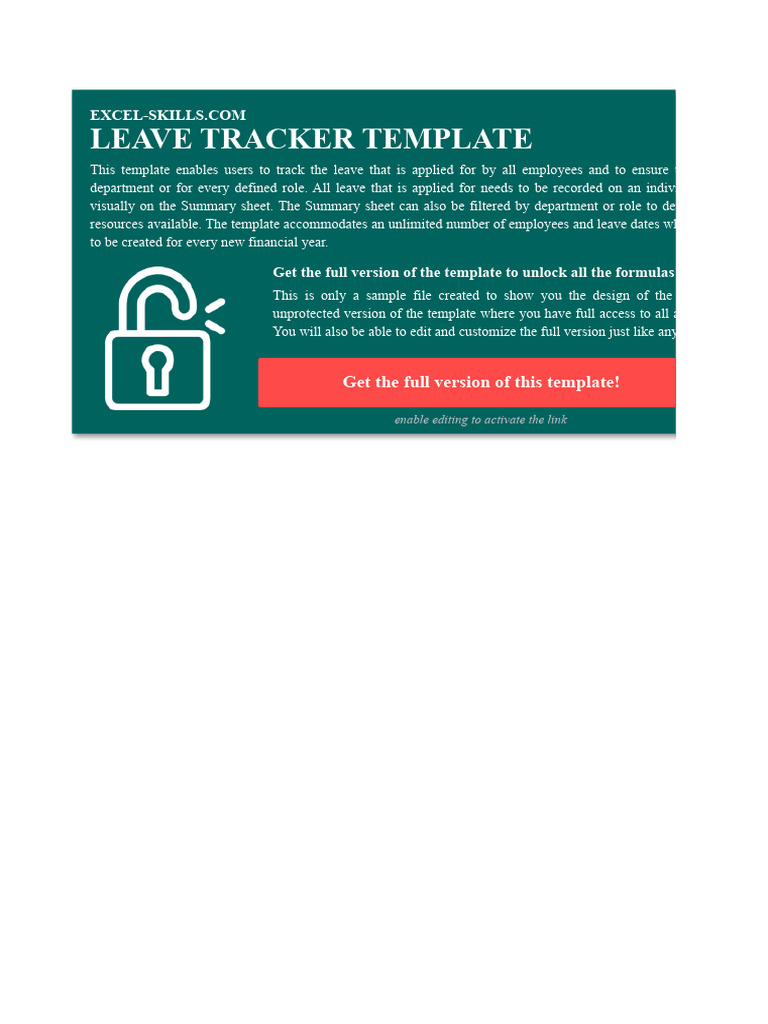 Leave Tracker Sample | PDF | Microsoft Excel