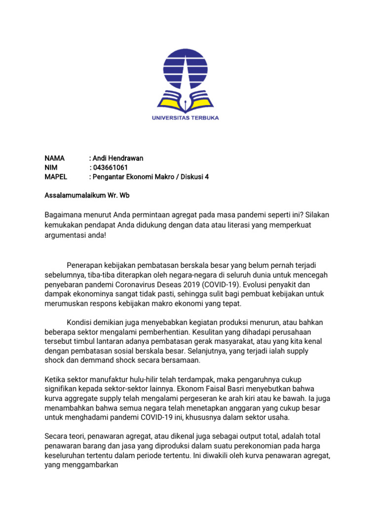 DISKUSI SESI 04 Pengantar Ekonomi Makro | PDF