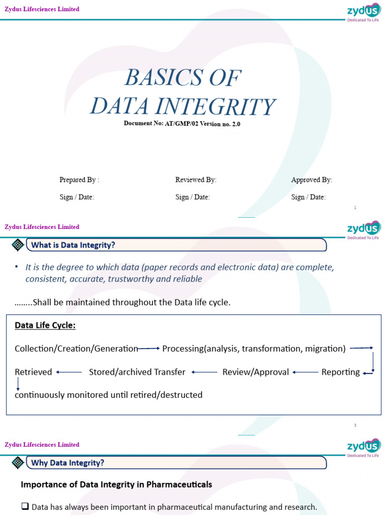 Basics of Data Integrity - New | PDF | Metadata | Data