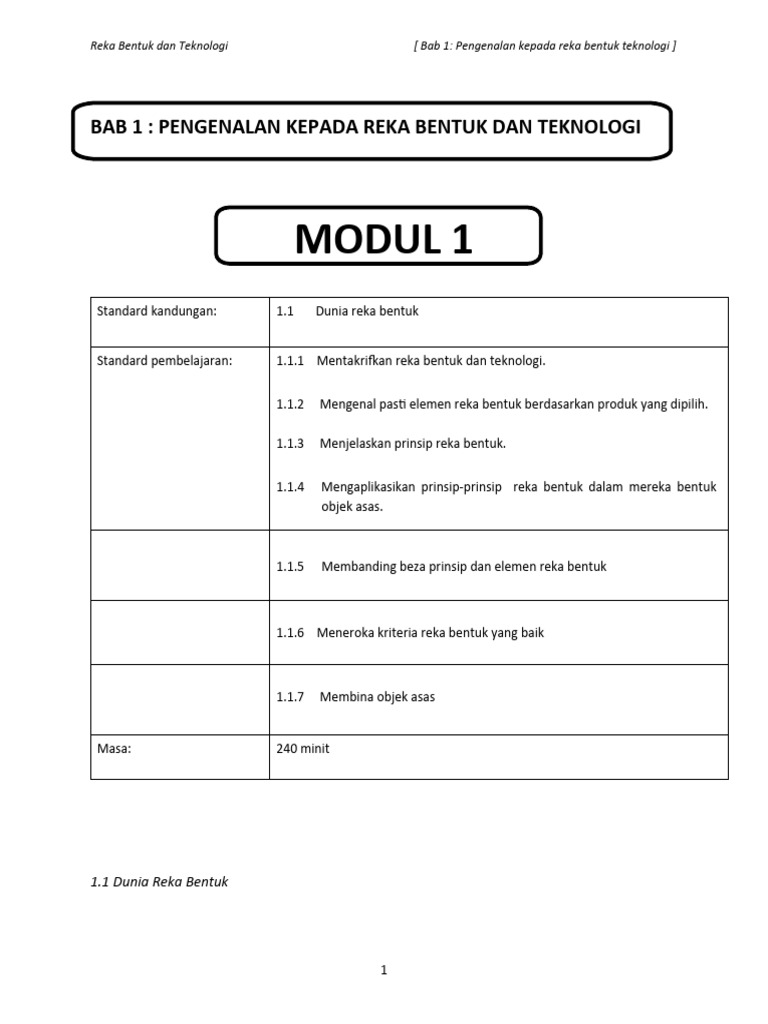 Modul bab 1 | PDF
