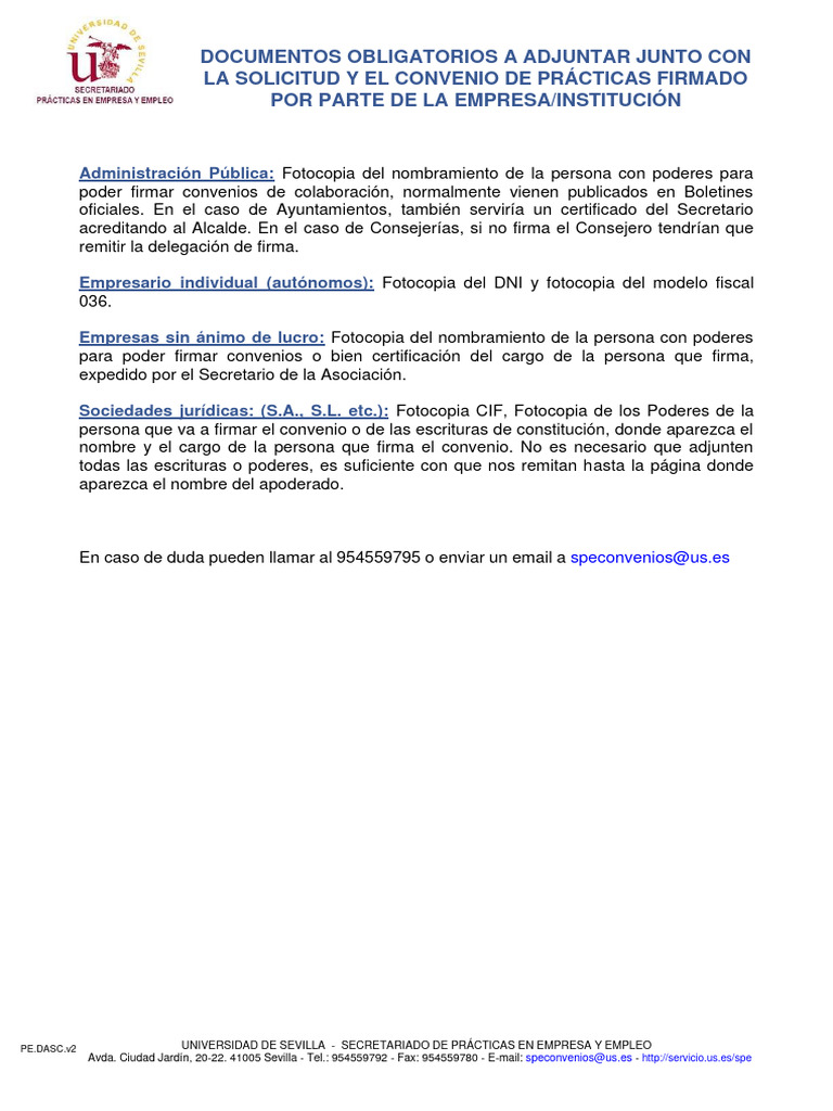 PE Documentos Adjuntar Solicitud Convenio | PDF