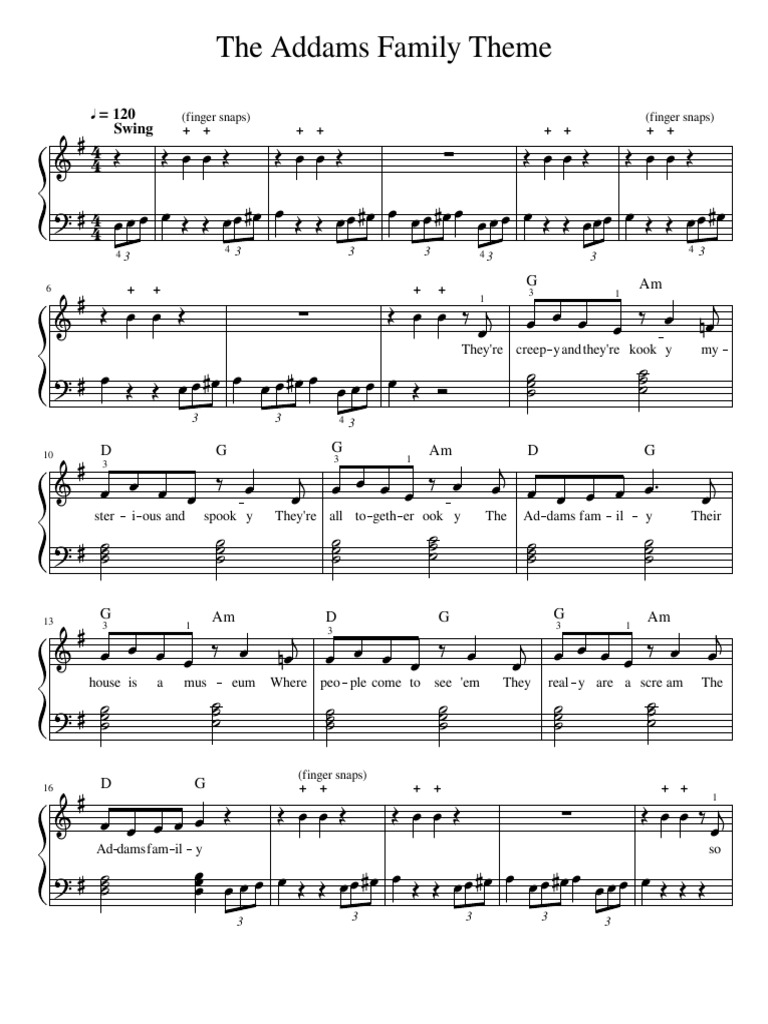 Addams Family - Theme | PDF