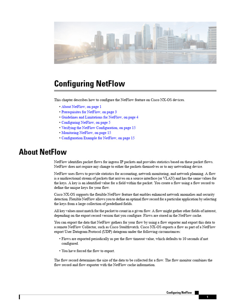 Cisco NX-OS NetFlow Configuration Guide | PDF | Internet Protocols | Network Layer Protocols