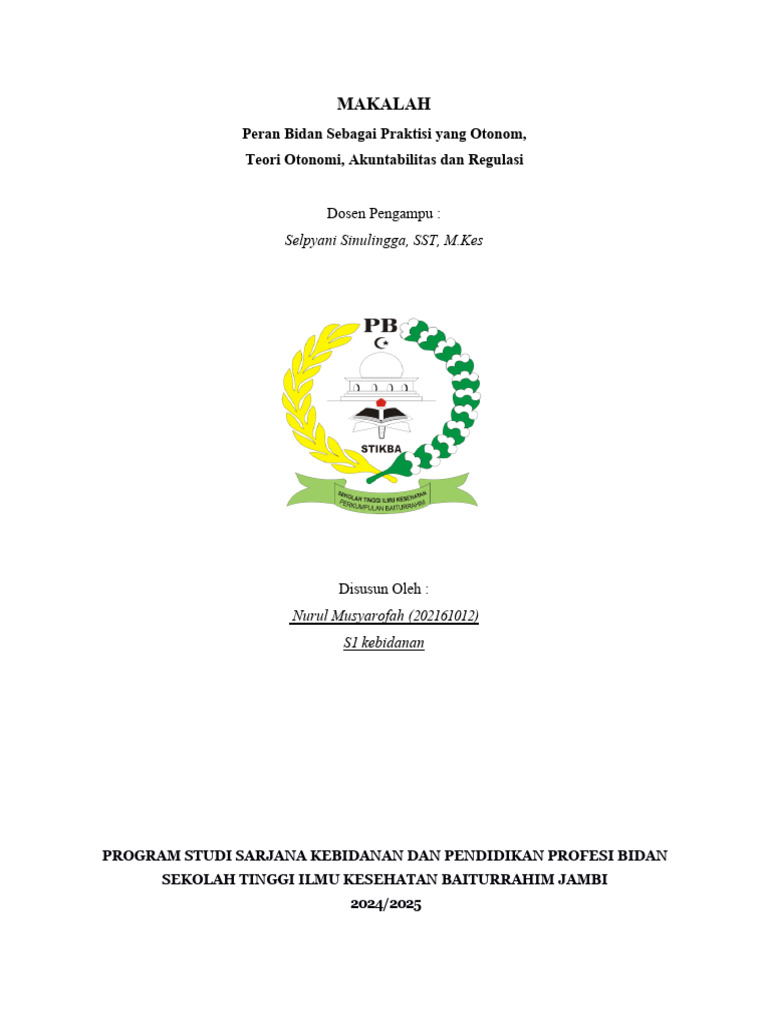 Makalah Nurul Musyarofah (202161012) | PDF | Kesehatan Holistik