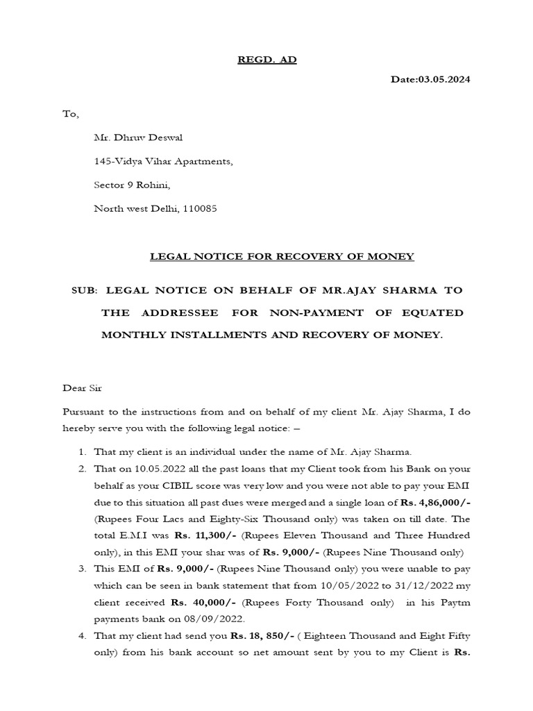 Legal Notice format | PDF