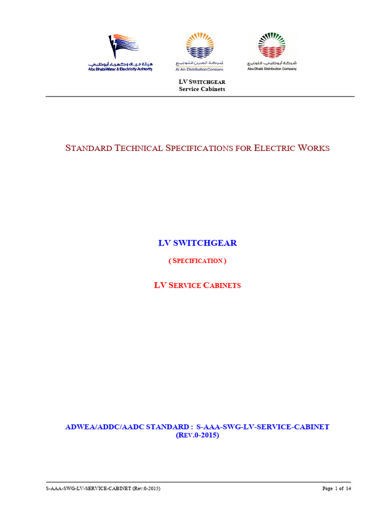 S Aaa SWG LV Service Cabinet (Rev.0 2015) | PDF | Electrical Wiring ...