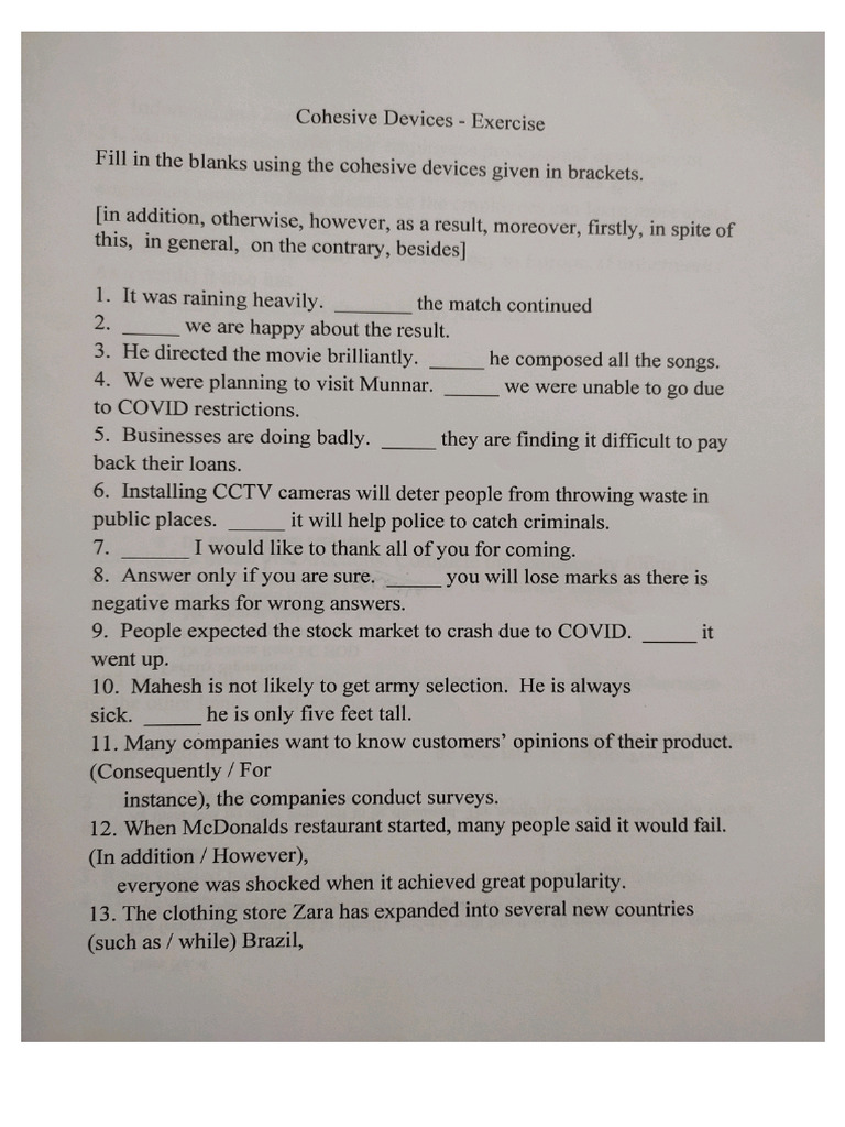 cohesive Devices | PDF