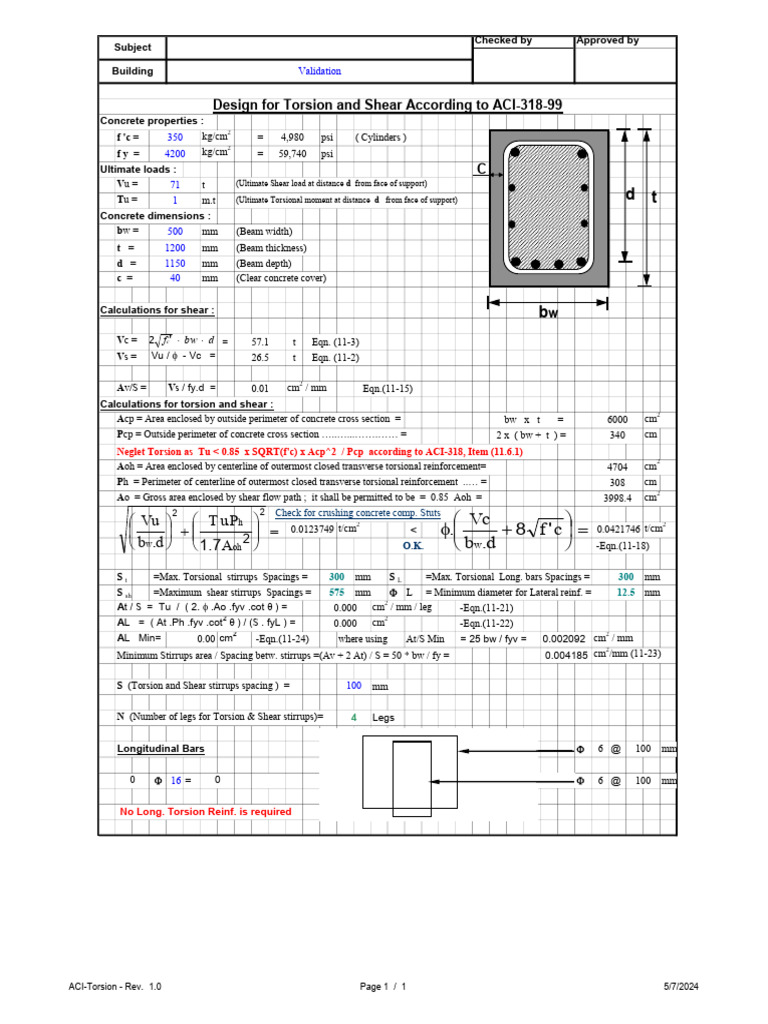 ACI Torsion | Download Free PDF | Beam (Structure) | Structural Engineering