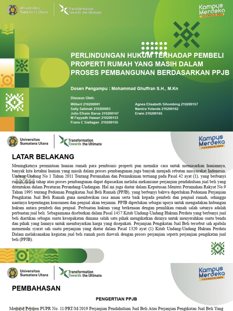 Perlindungan Hukum Pembeli Properti PPJB | PDF