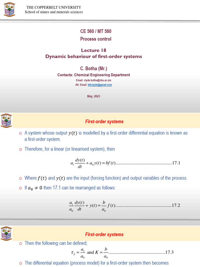 Process Control-Lecture 18 | PDF | Temperature | Liquids