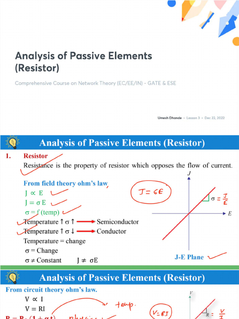 Analysis of Passive Elements Resistor With Anno | PDF
