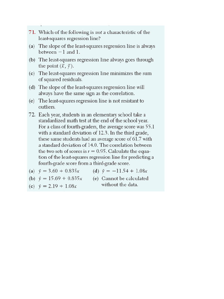 Correlation Regression MCQ | PDF