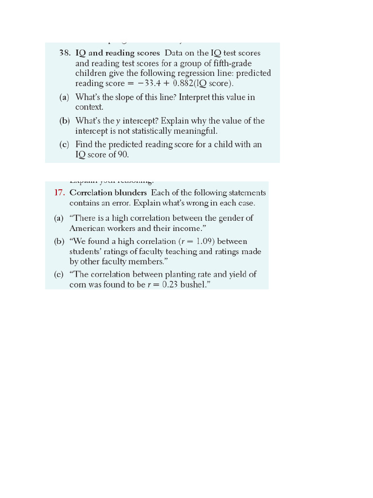 Correlation Regression Hw Pdf 