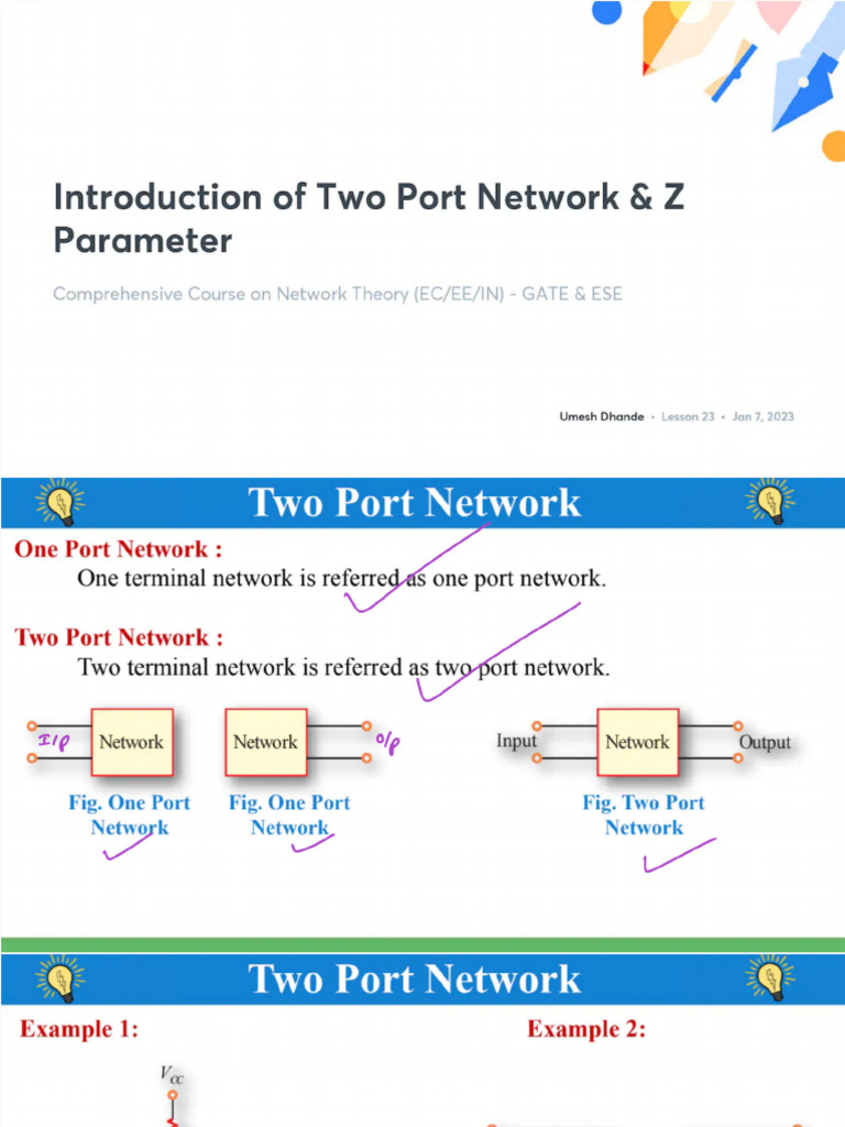 Introduction of Two Port Network Z Parameter With Anno | PDF Introduction of Two Port Network Z Parameter With Anno | PDF