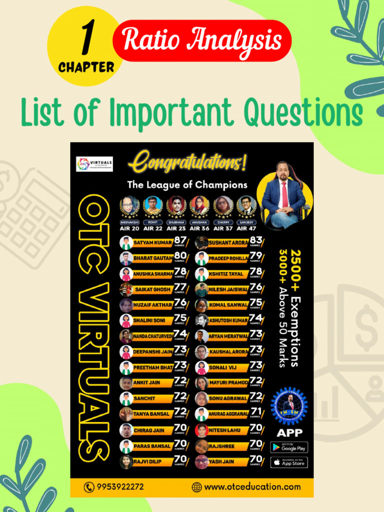 FM List of Important Questions | Download Free PDF | Working Capital | Expense