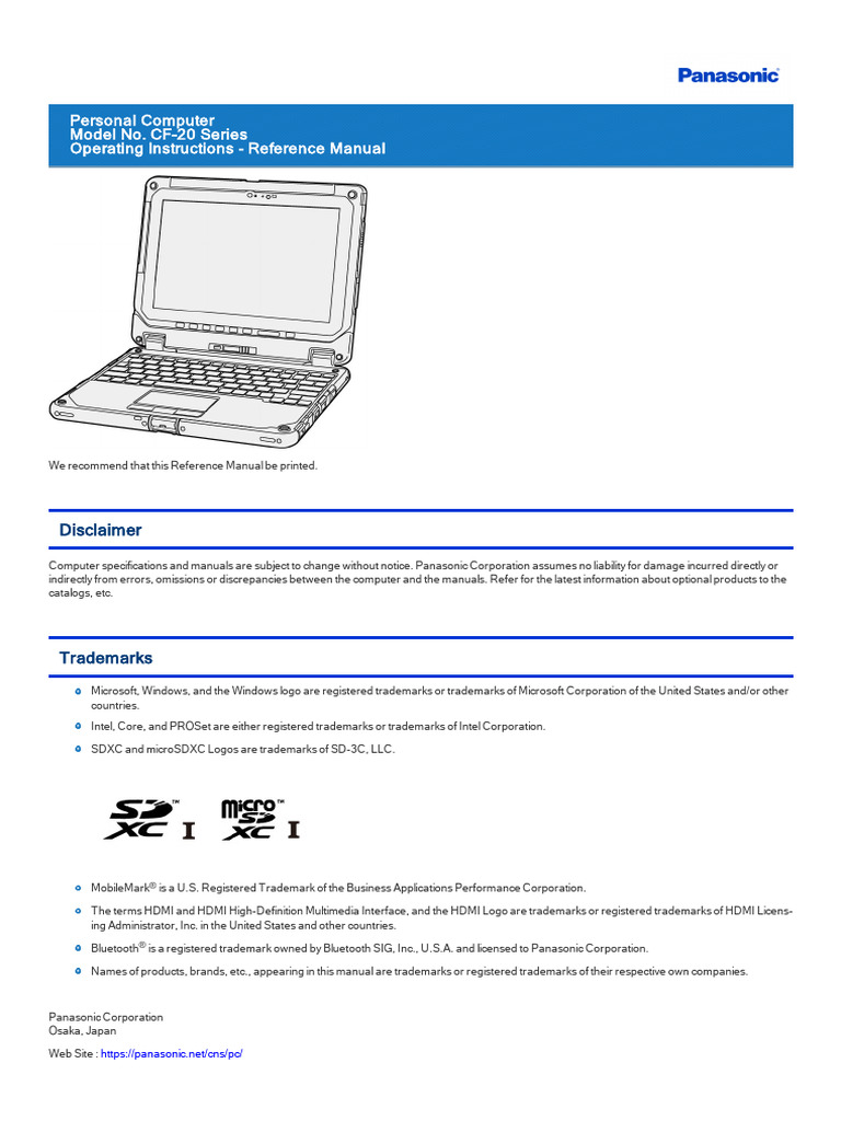 TOUGHBOOK 20 Reference Manual 11-19 | PDF | Window (Computing) | Touchscreen