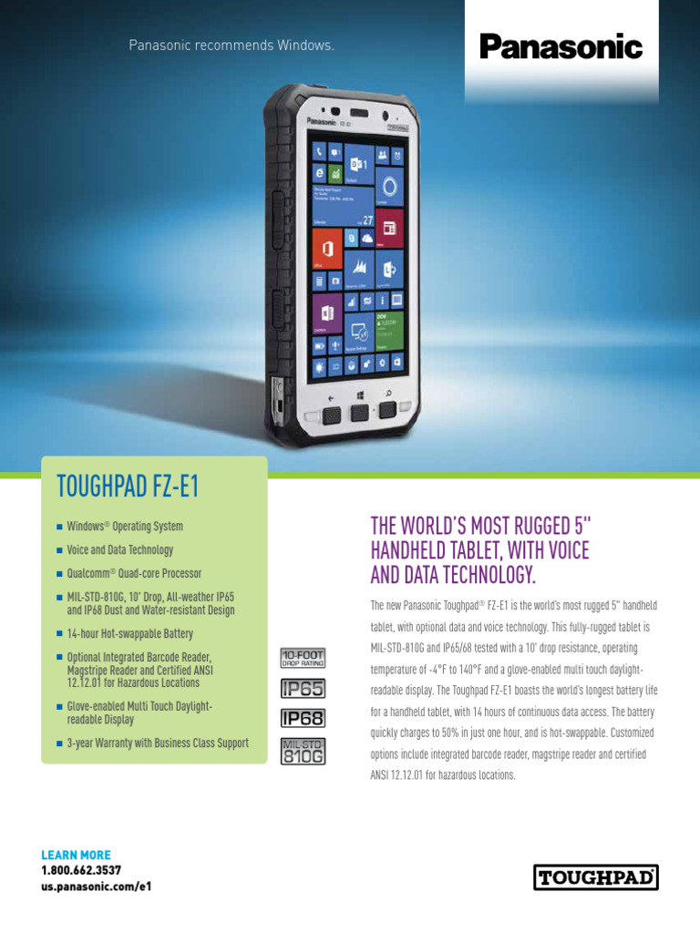 fz-e1_specsheet | PDF | Computer Hardware | Computing