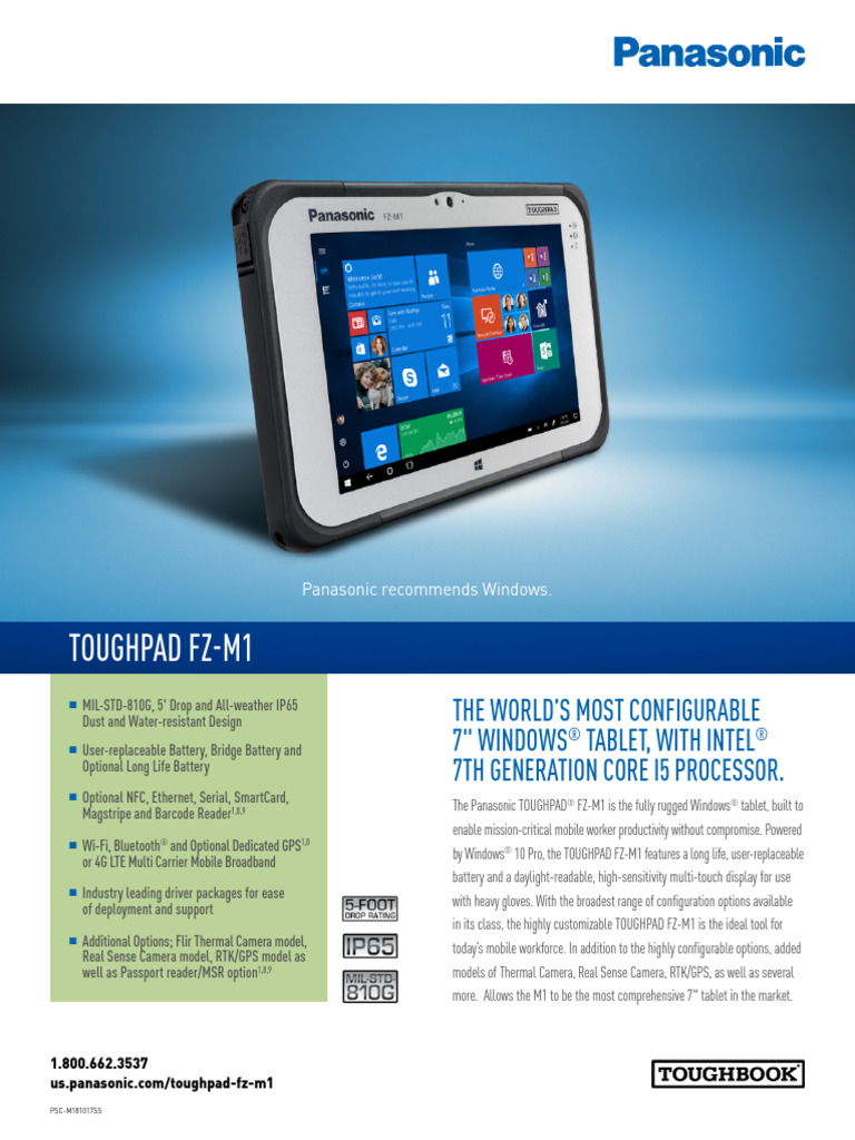 toughpad_fz-m1_spec_sheet | PDF | Smart Card | Consumer Electronics