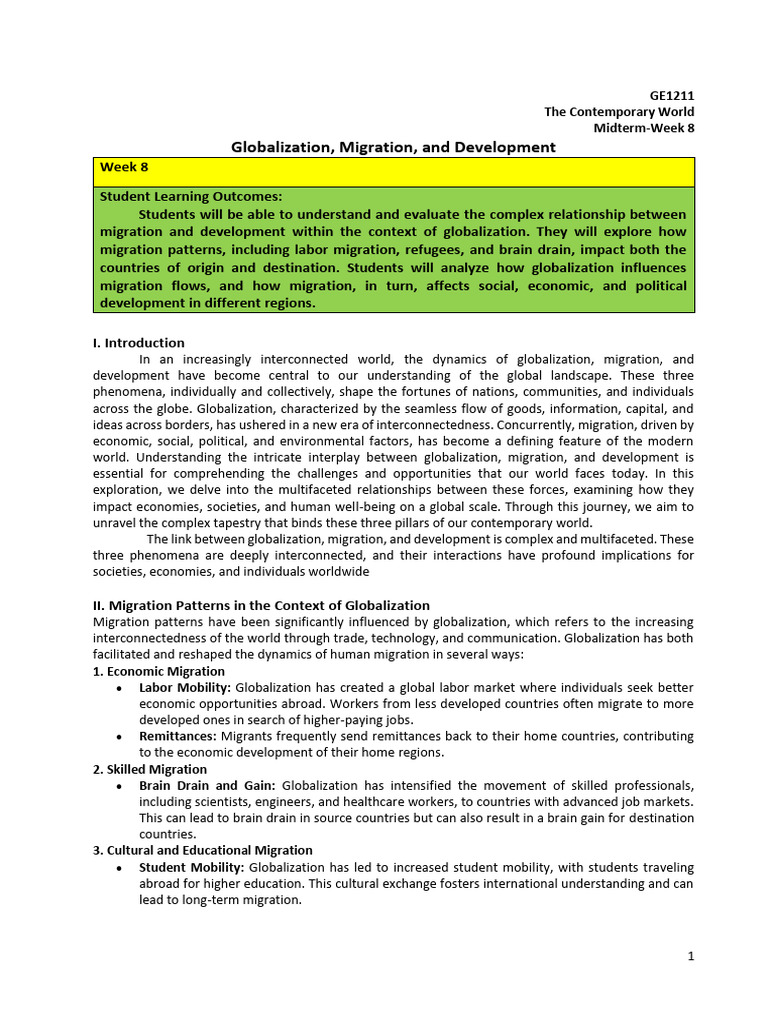 Globalization's Impact on Migration Patterns | PDF | Human Migration | Immigration