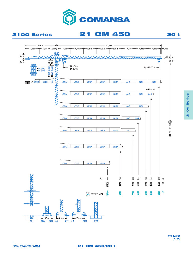 21CM450 20t Comansa Flat Top Tower Crane | PDF