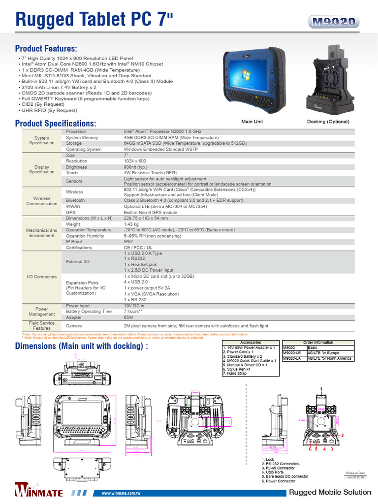 Product Features:: Main Unit Docking (Optional) | PDF | Bluetooth | Usb