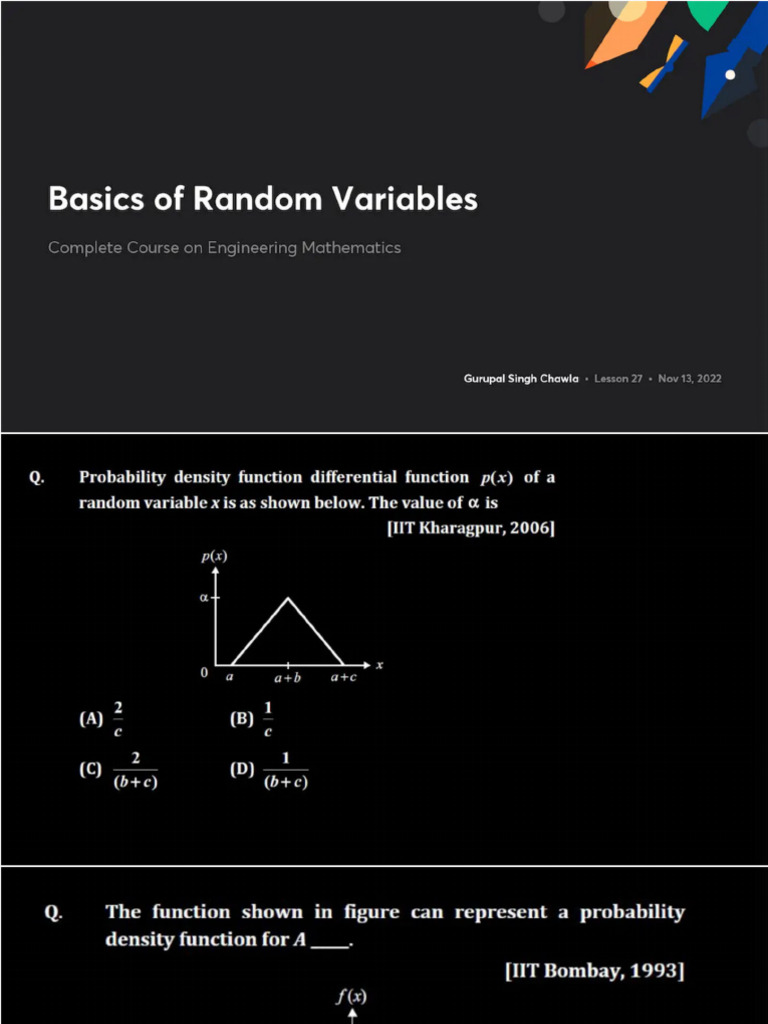 Basics of Random Variables With Anno | PDF