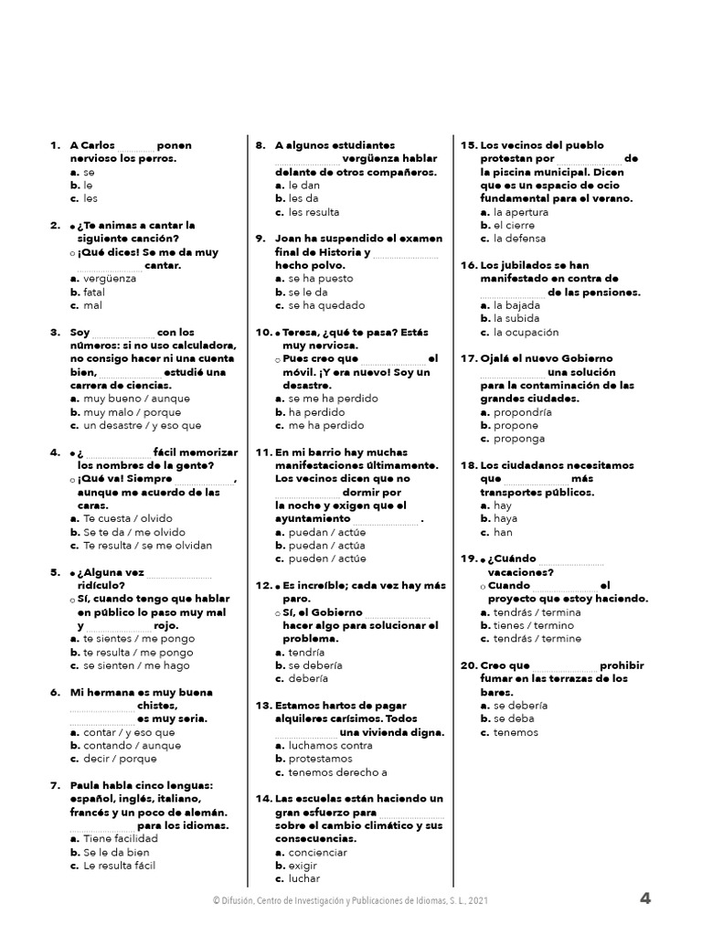 Examen B1.2 Español | PDF | Lingüística | Idiomas