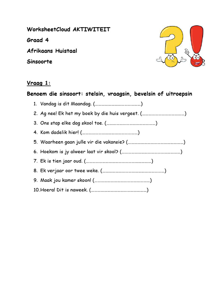 WSC_Gr.4_Afrikaans_Sinsoorte_1_ws1 | PDF