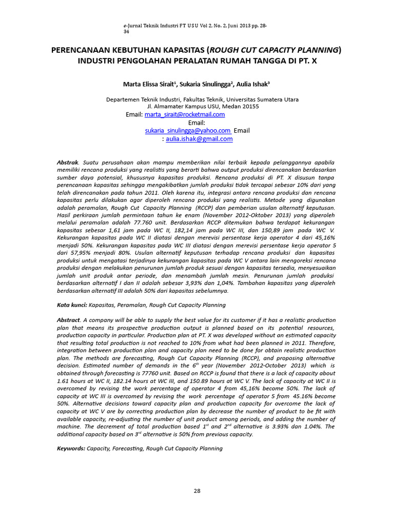Jurnal M 7 Perencanaan Kebutuhan Kapasitas Rough Iup24 | PDF | Bisnis