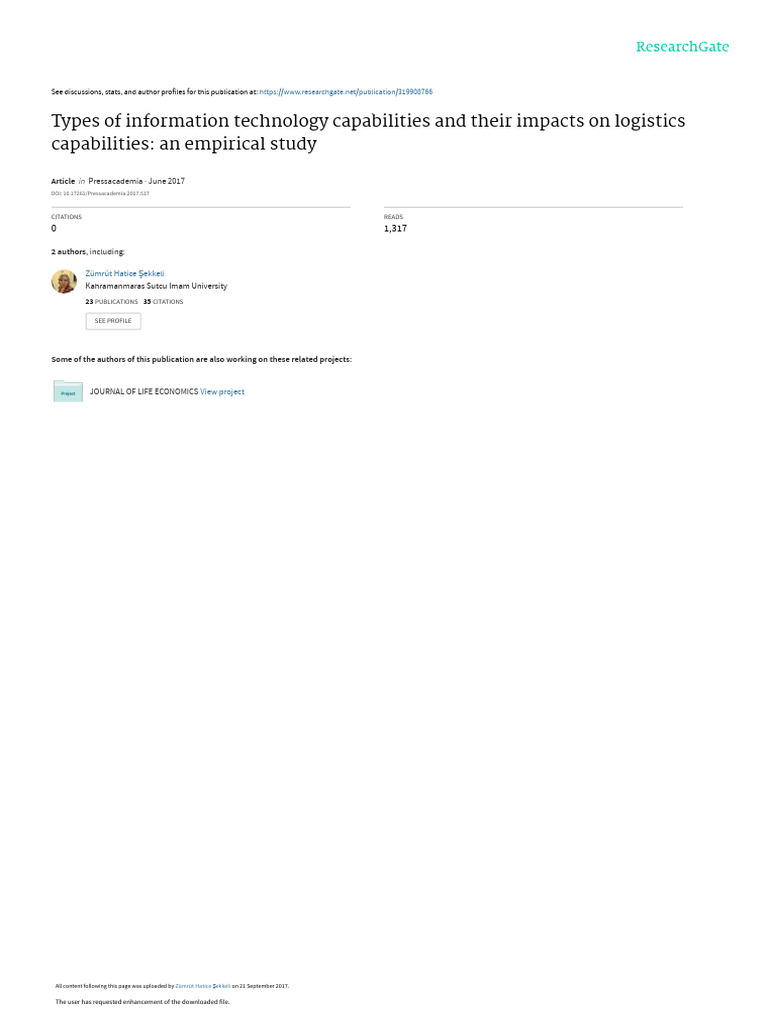 Types of Information Technology Capabilities | PDF | Logistics ...