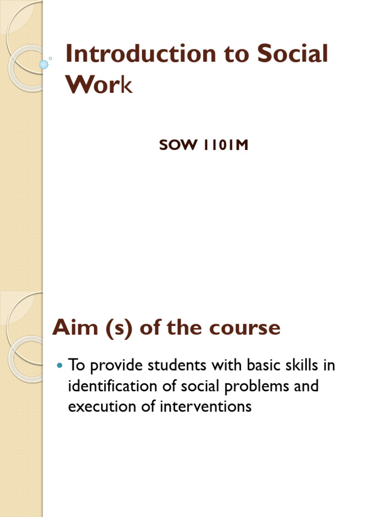 Iintroduction To Social Work | PDF | Social Work | Welfare