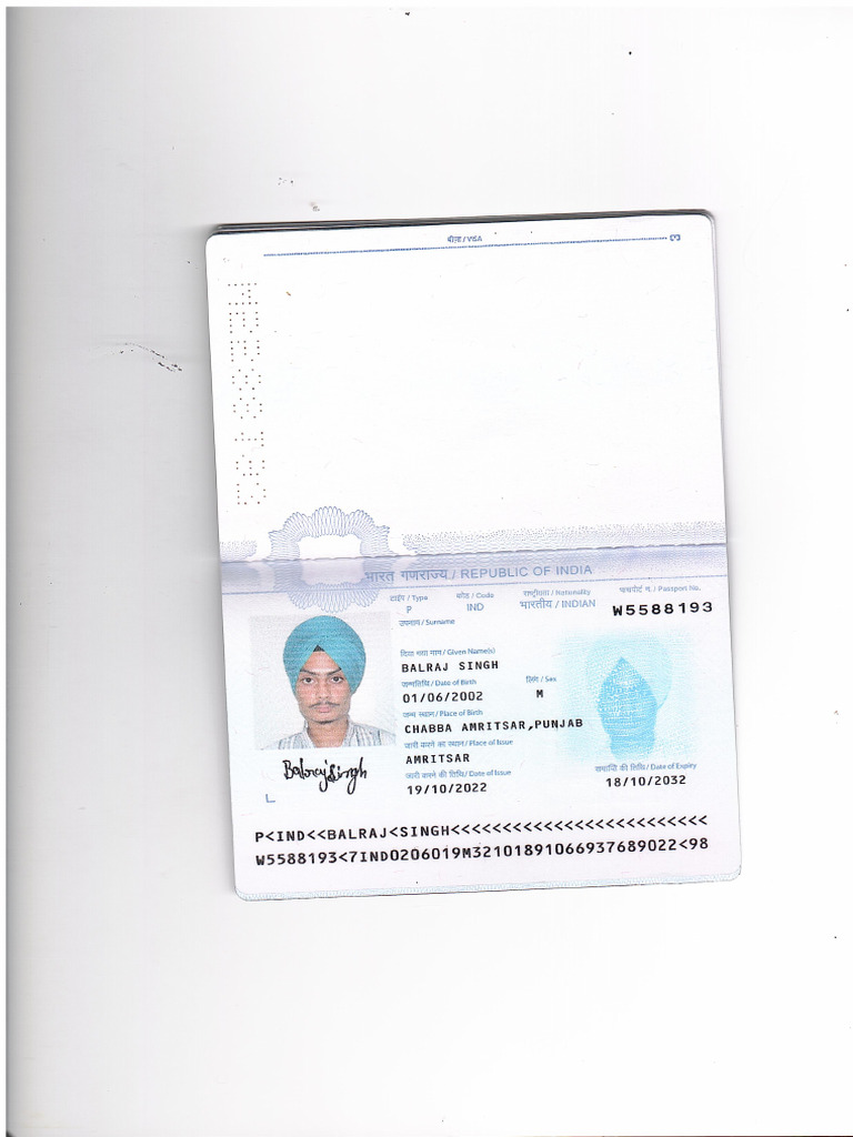 Balraj Singh-Passport | PDF