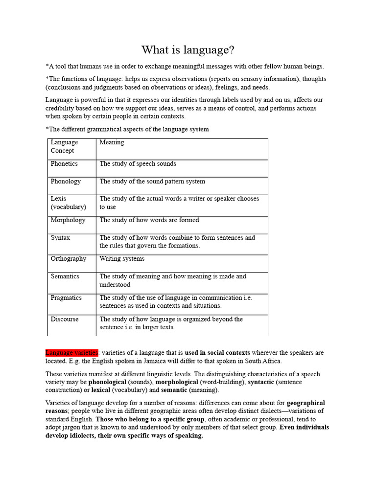 ENG 1502-What Is Language | PDF | English Language | Semantics