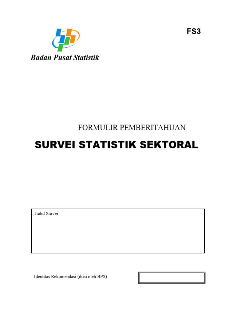 Survei Statistik Sektoral BPS FS3 | PDF