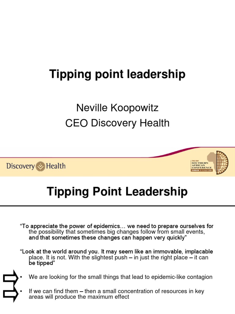 Tipping Point Leadership Neville Koopowitz | PDF | Managed Care | Insurance