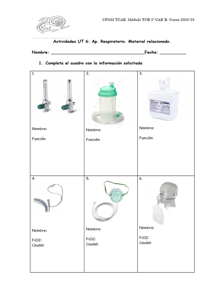 Actividad - Material Relacionado Con Ap. Respiratorio - 22-23 - 2 | PDF